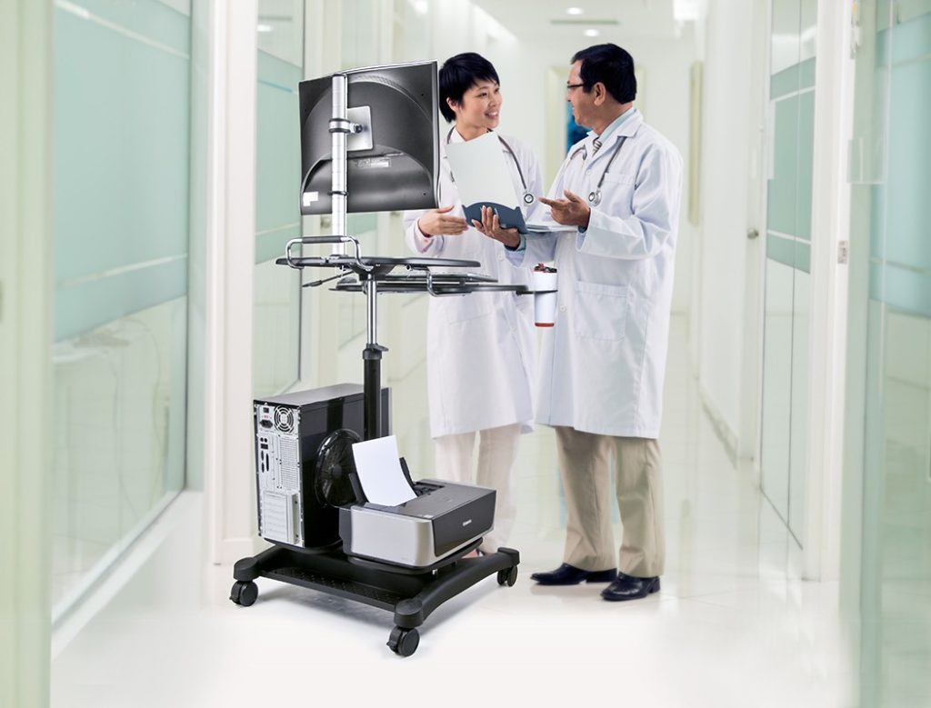 Carrito con soporte para monitor AIDATA » DHP comerpa